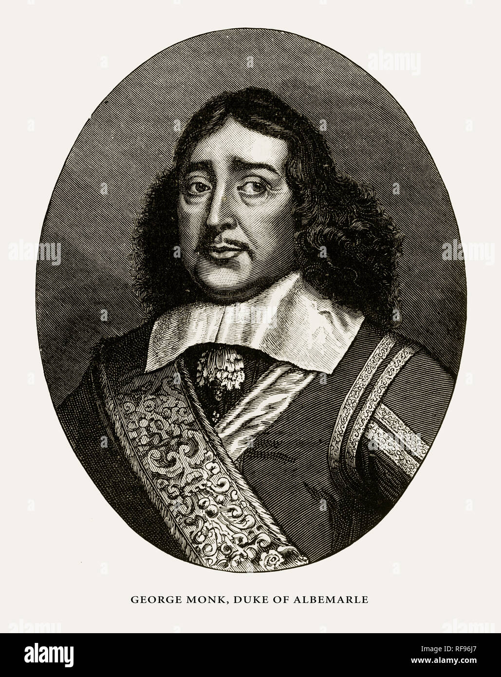 George Monk, Duke of Albemarle, English Victorian Engraving, 1887 Stock ...