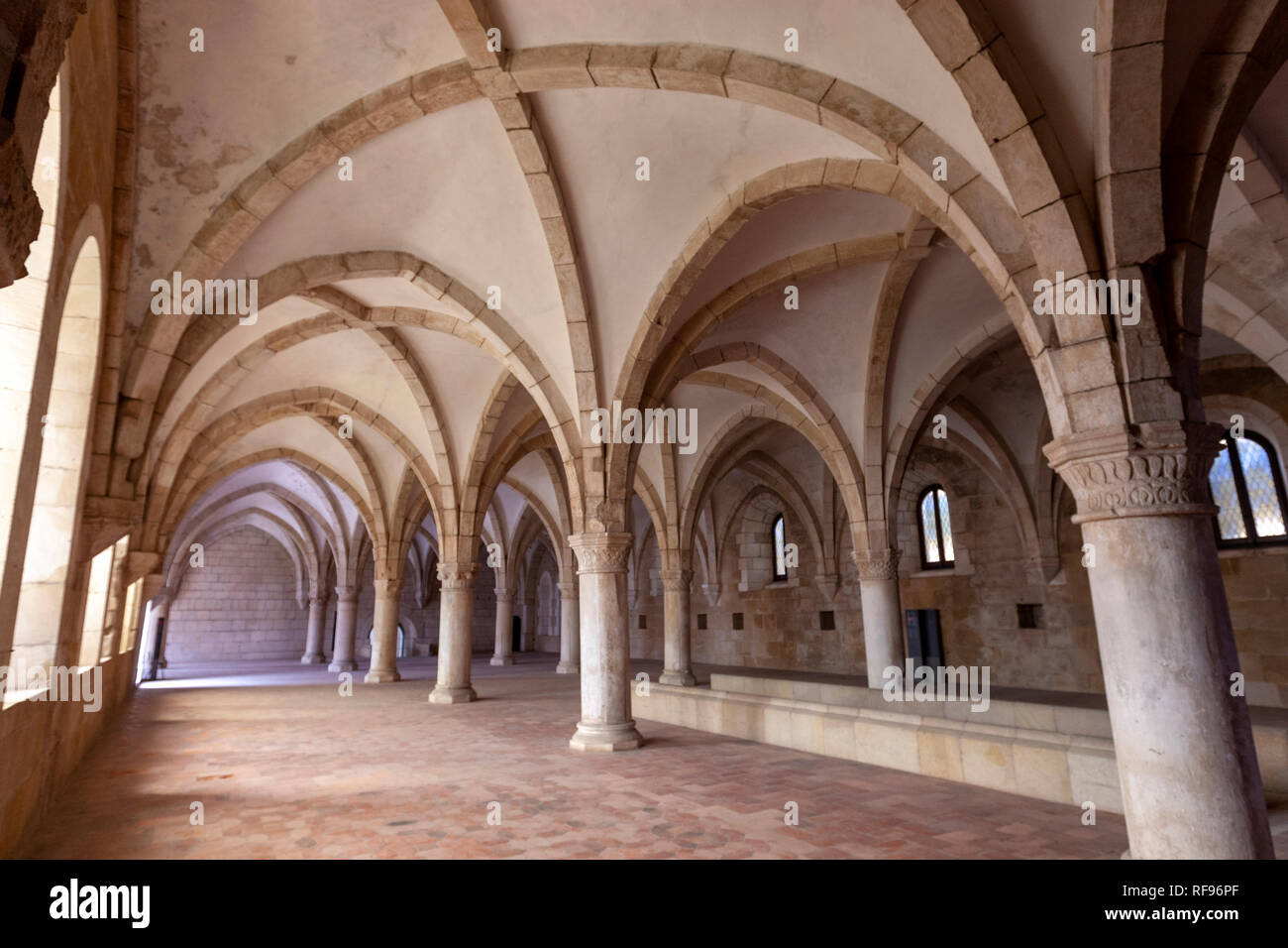 Alcobaça Monastery gothic room, Dormitory, Alcobaça, Portugal Stock ...