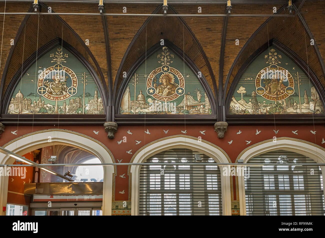 walls and vaults painted in the old post office located near the wold ...