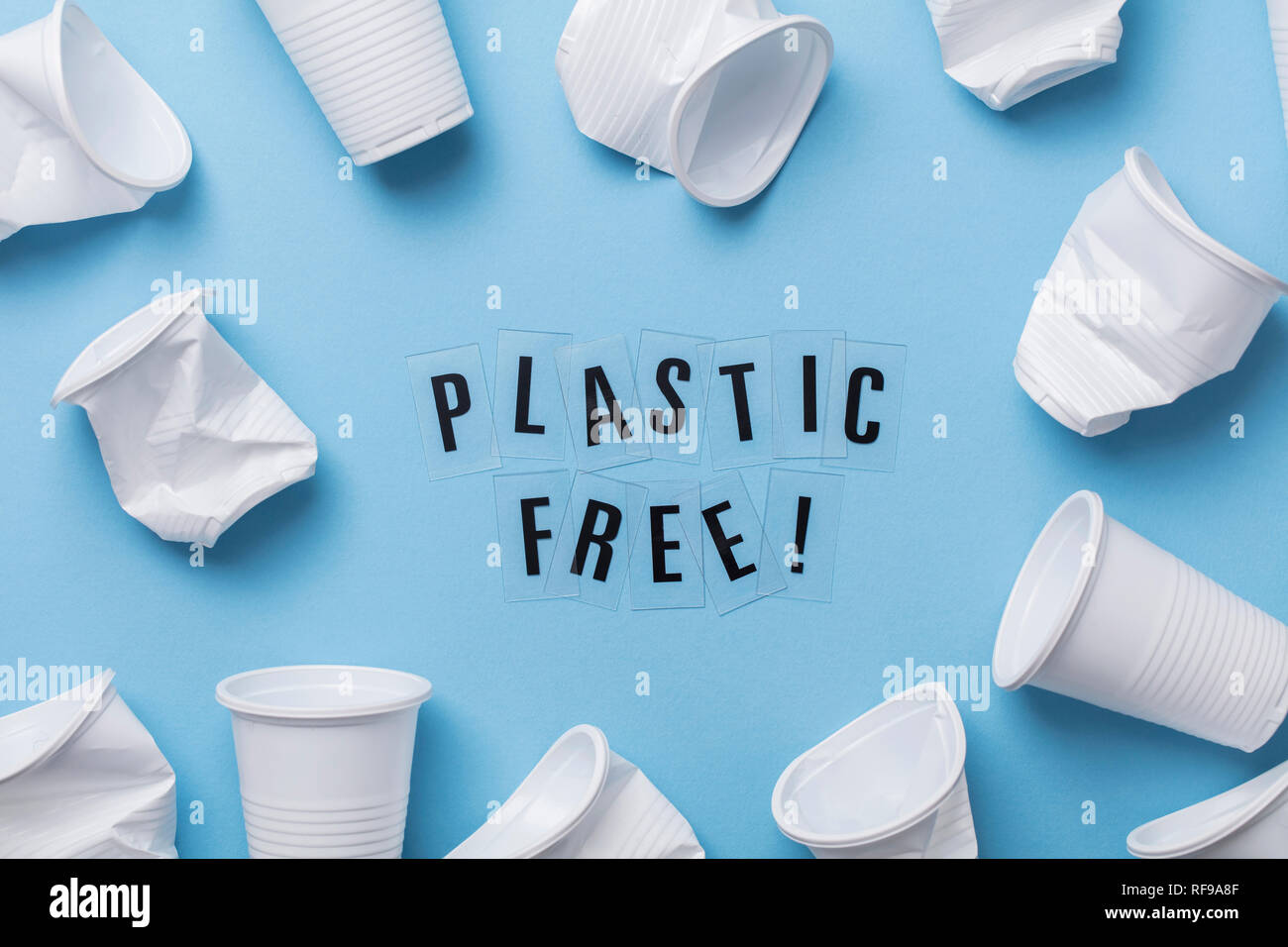 Plastic free message with a single use cup Stock Photo - Alamy