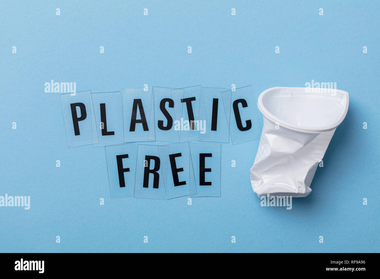 Plastic free message with a single use cup Stock Photo - Alamy