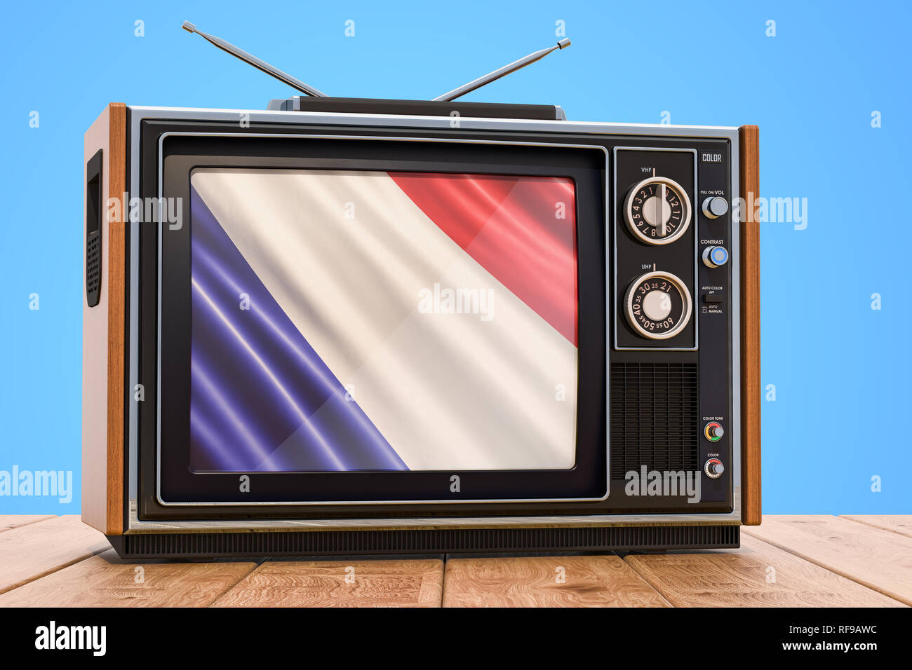French Television concept, 3D rendering Stock Photo - Alamy