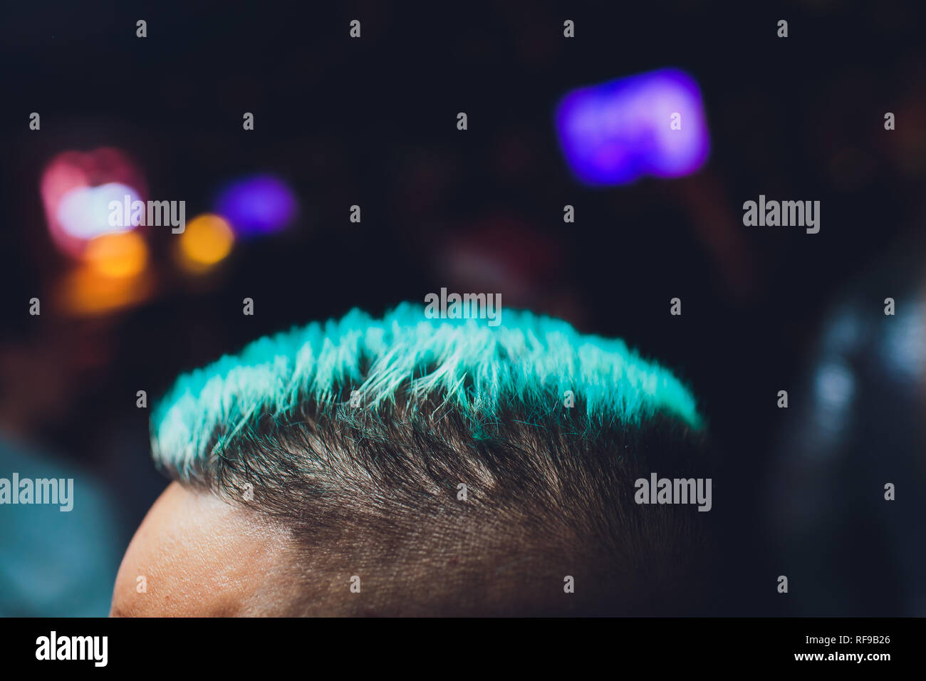man, turquoise hair, blue hair close up Stock Photo - Alamy