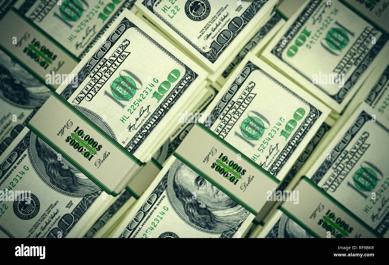 Dollar Bills Background - 3D Rendering Stock Photo - Alamy