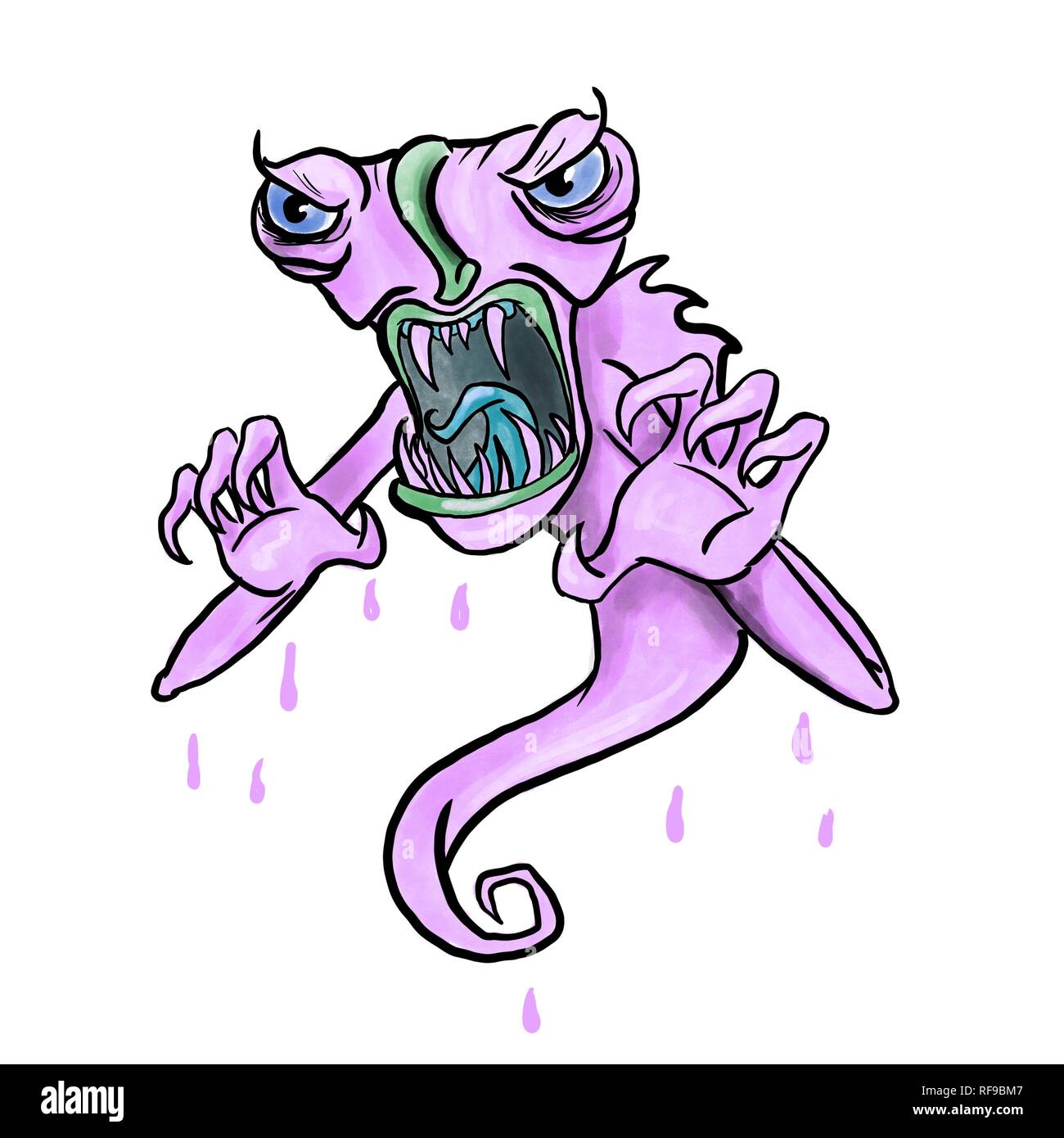 Creepy monstrous ghost illustration Stock Photo - Alamy