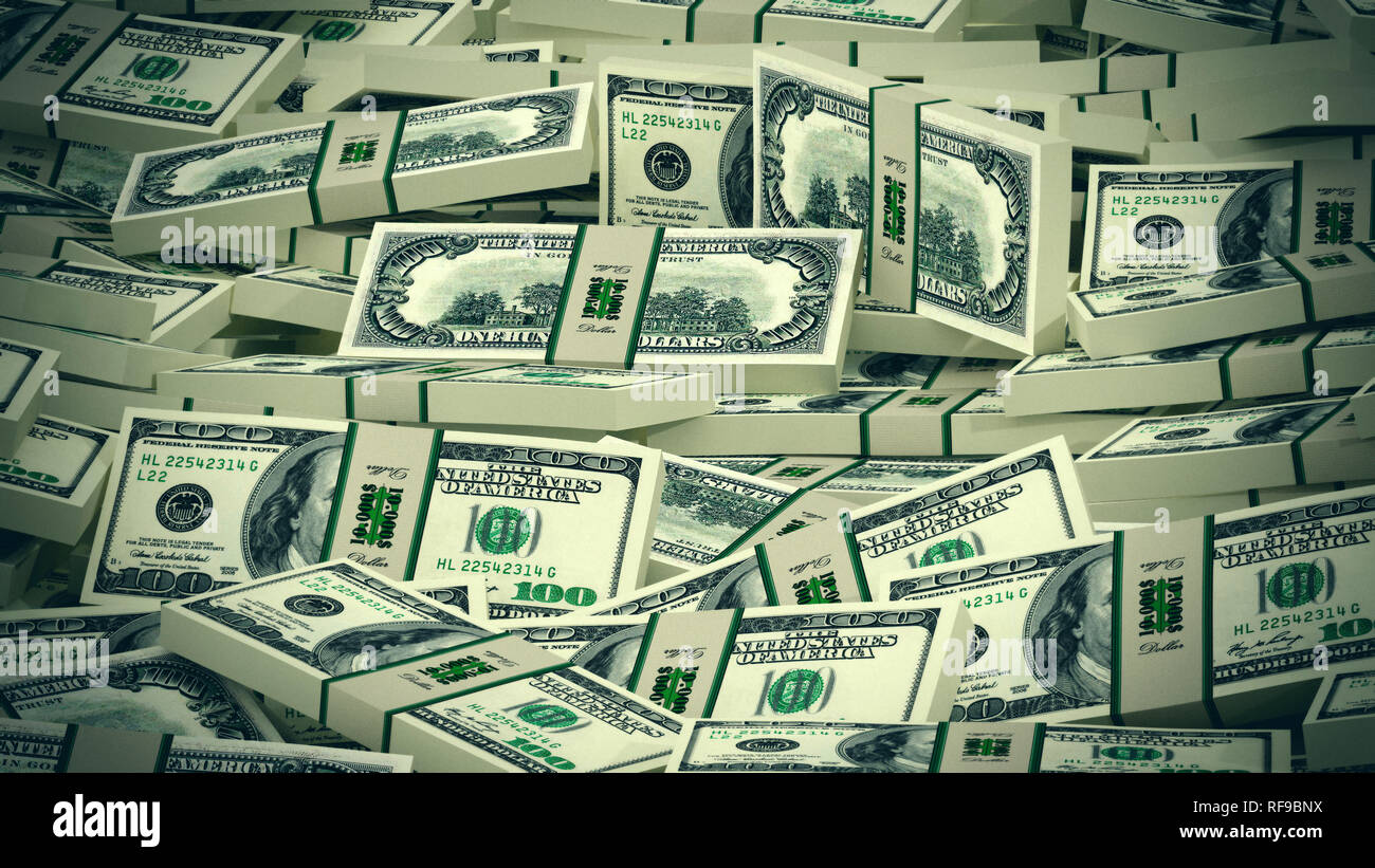Dollar Bills Background - 3D Rendering Stock Photo - Alamy