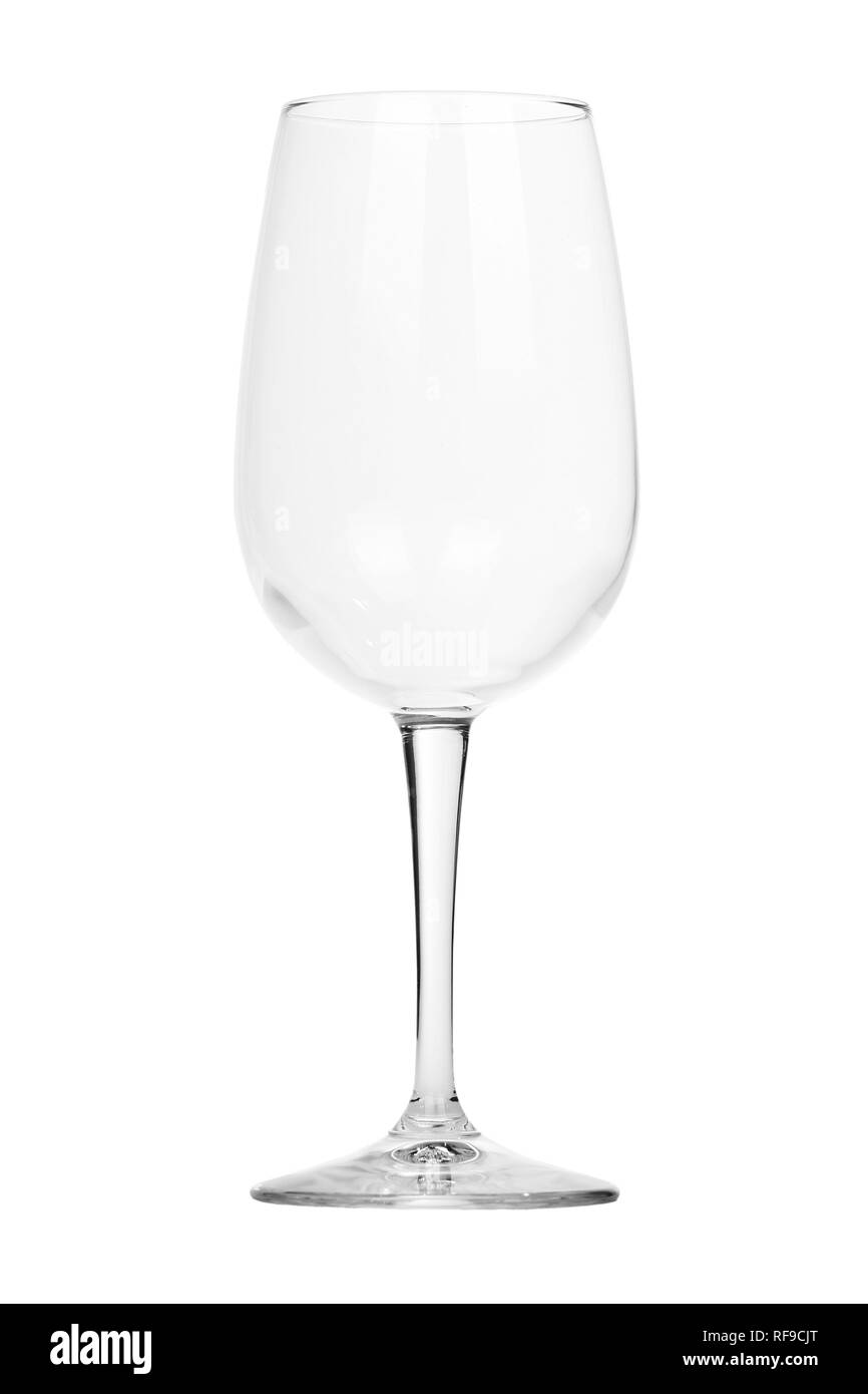 One empty wine glass isolated on white Stock Photo - Alamy