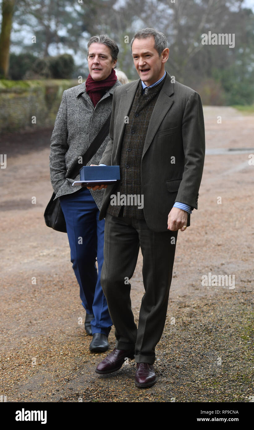 Guest speaker Alexander Armstrong (right) at West Newton Village Hall ...