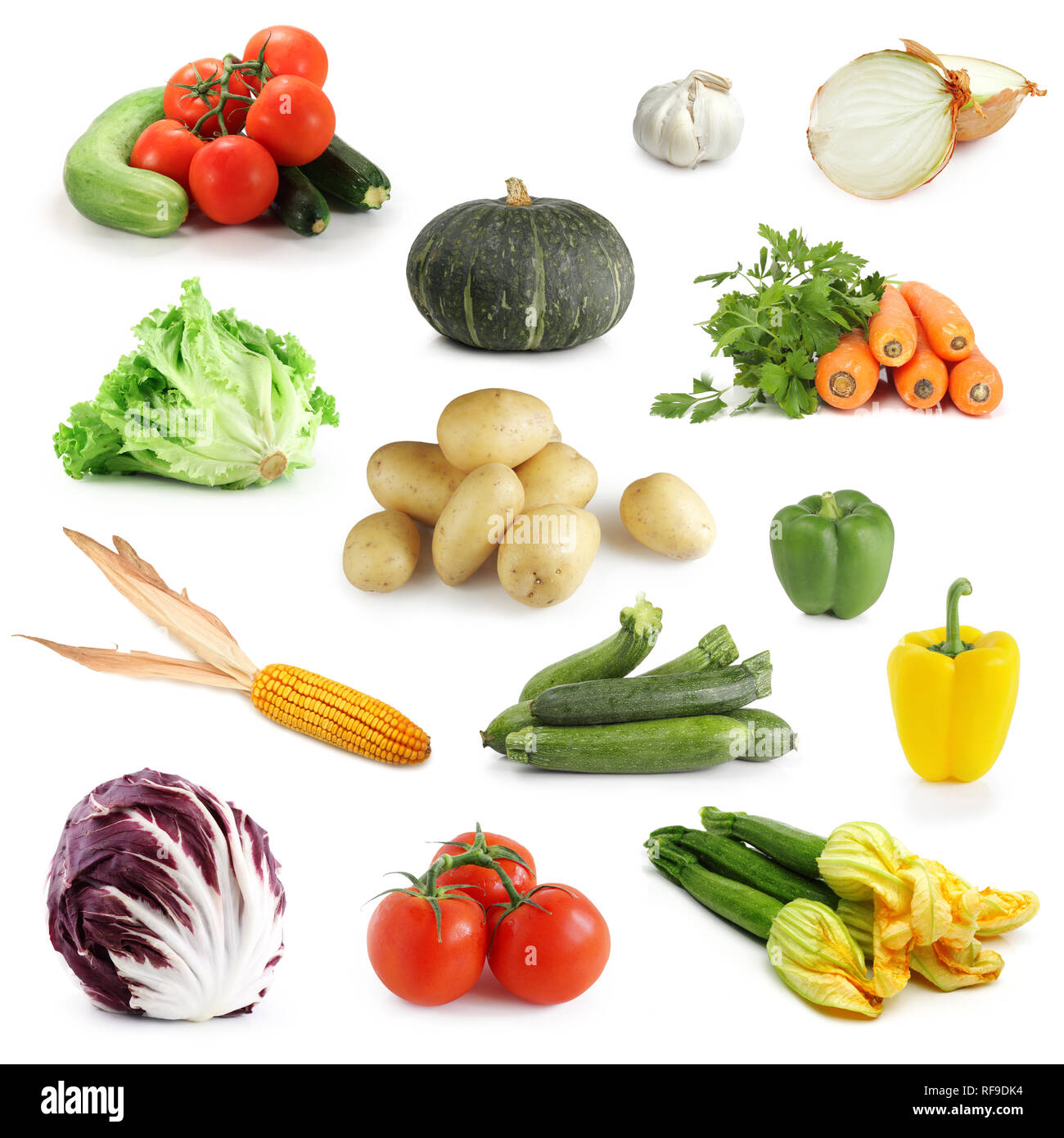 Collection of vegetables isolated on white Stock Photo - Alamy
