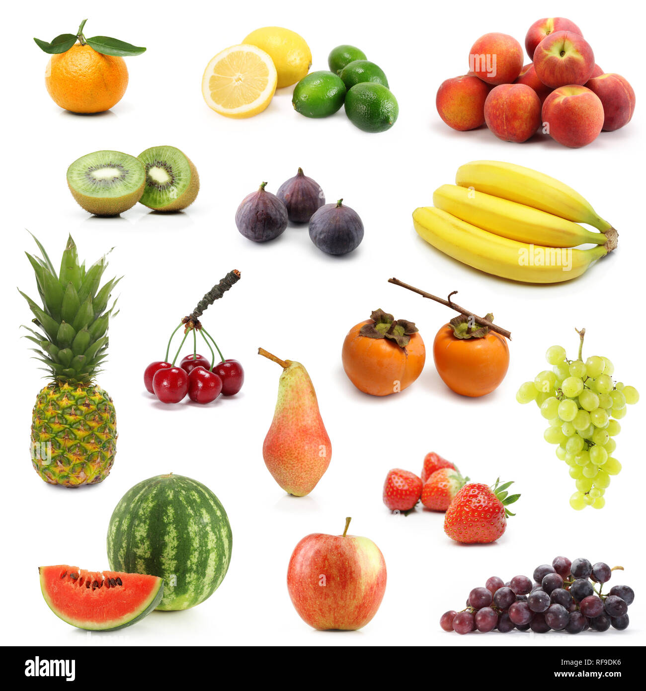 Collection of fruit isolated on white Stock Photo - Alamy