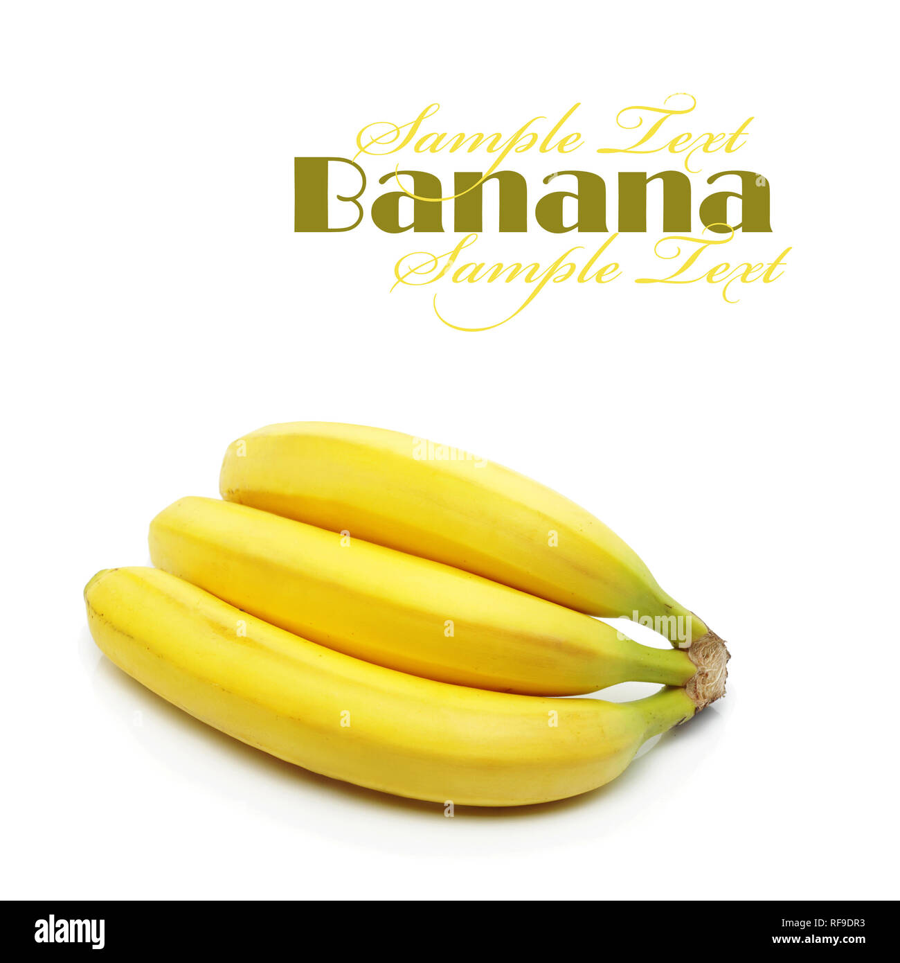 Three bananas, isolated on white Stock Photo - Alamy