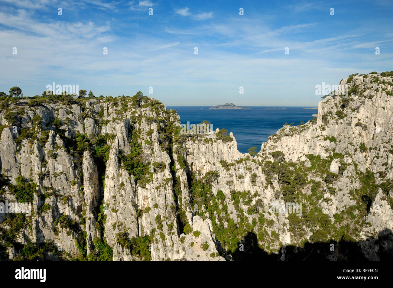 Calcareous Ridge or Cliffs above Calanque d'En Vau, in the Calanques ...