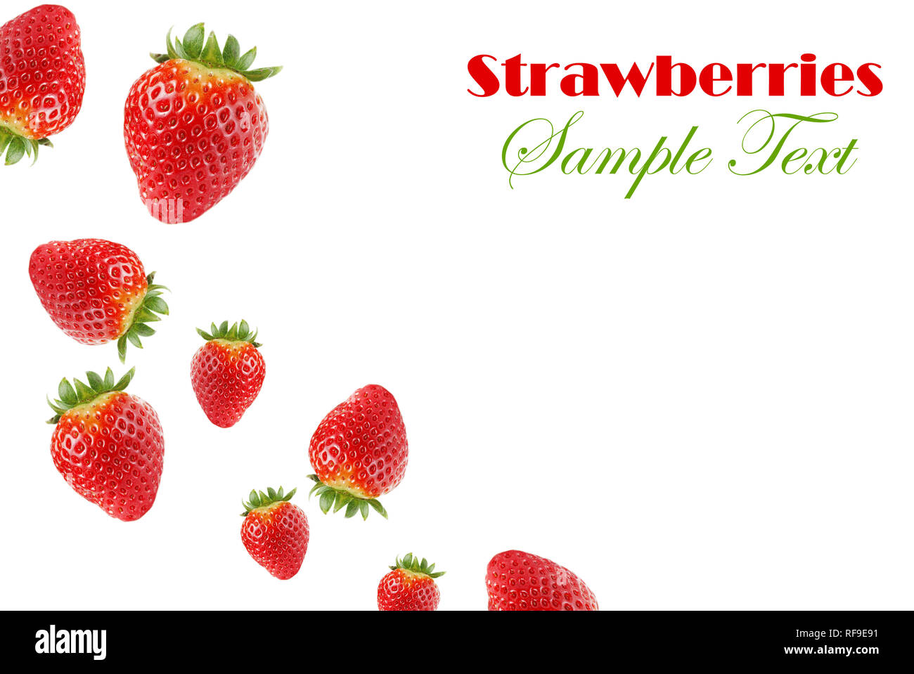 Falling strawberries isolated on hi-res stock photography and images - Alamy
