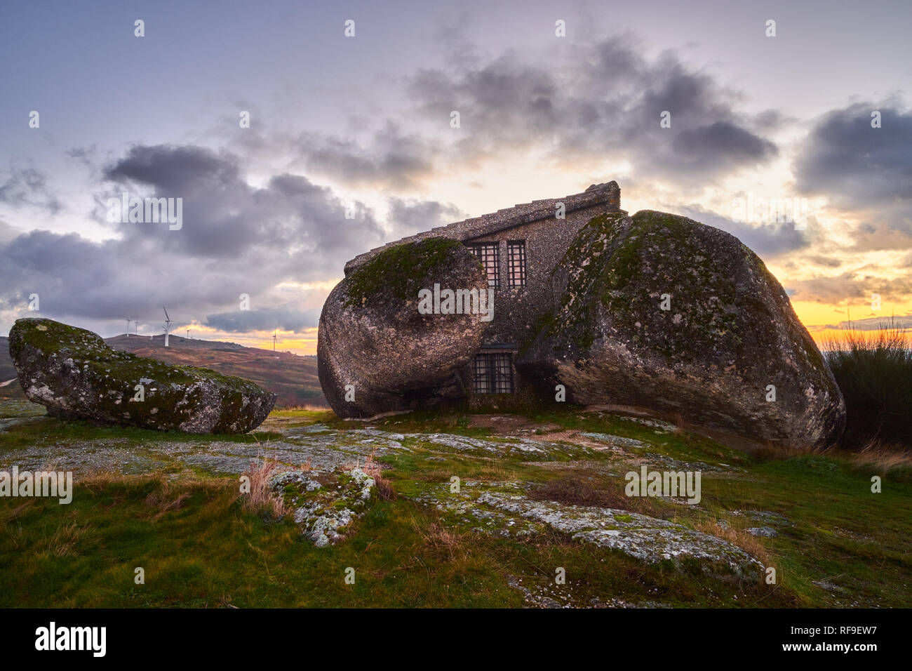 Fafe, Portugal - January 20, 2019 : Famous house of the boulder ...