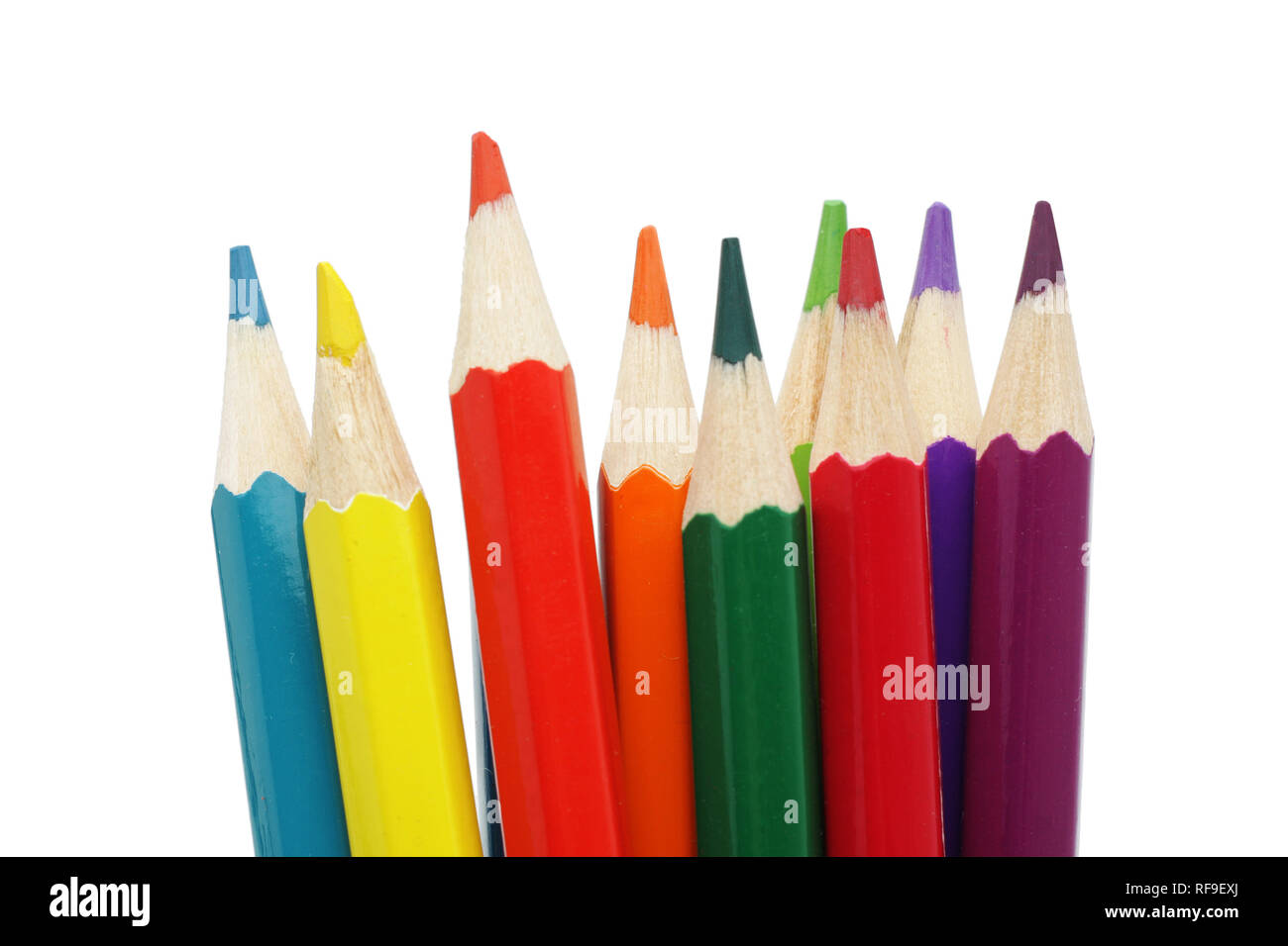 Colorful crayons isolated on white Stock Photo - Alamy