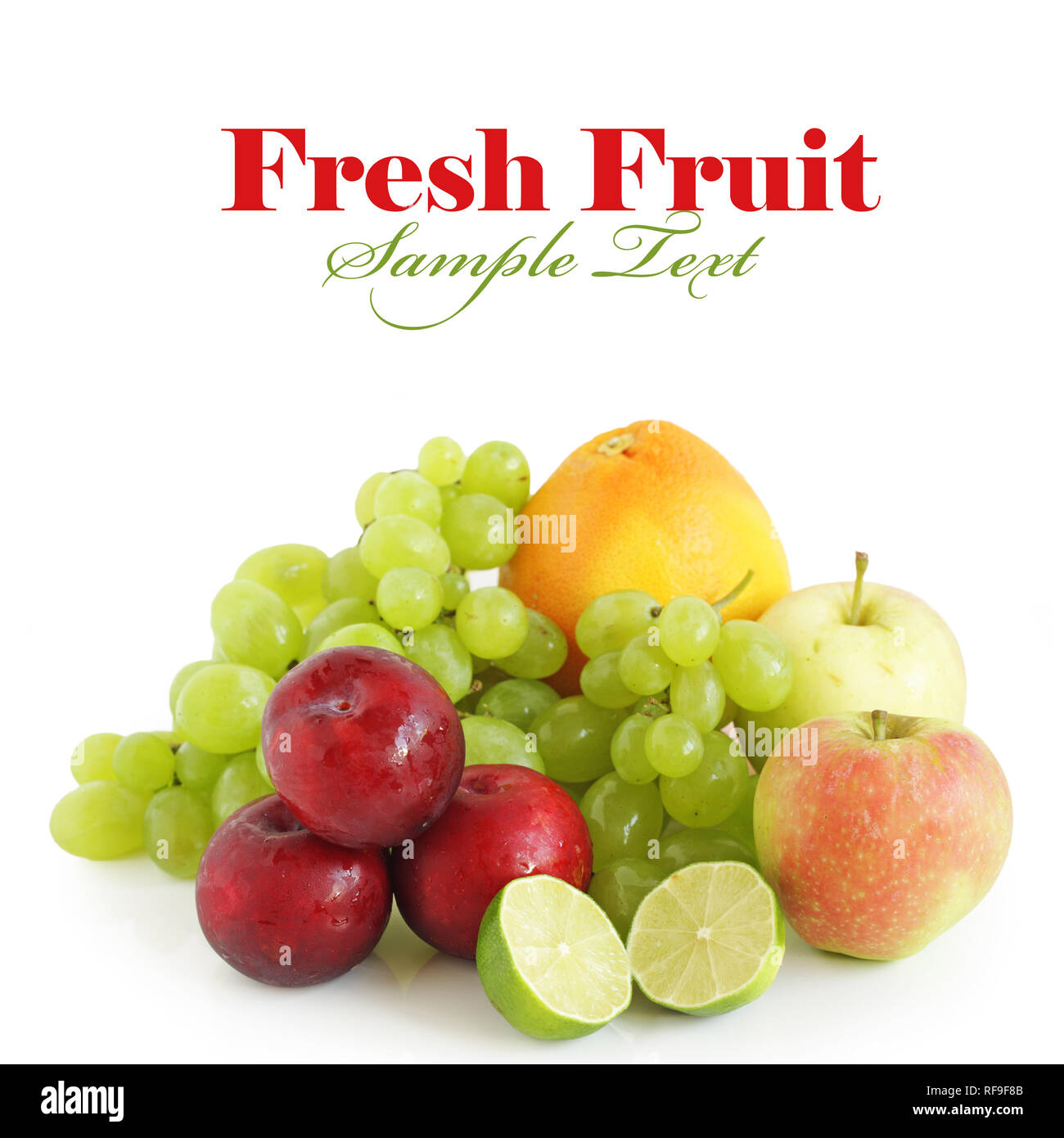 Fresh summer fruit isolated on white Stock Photo - Alamy