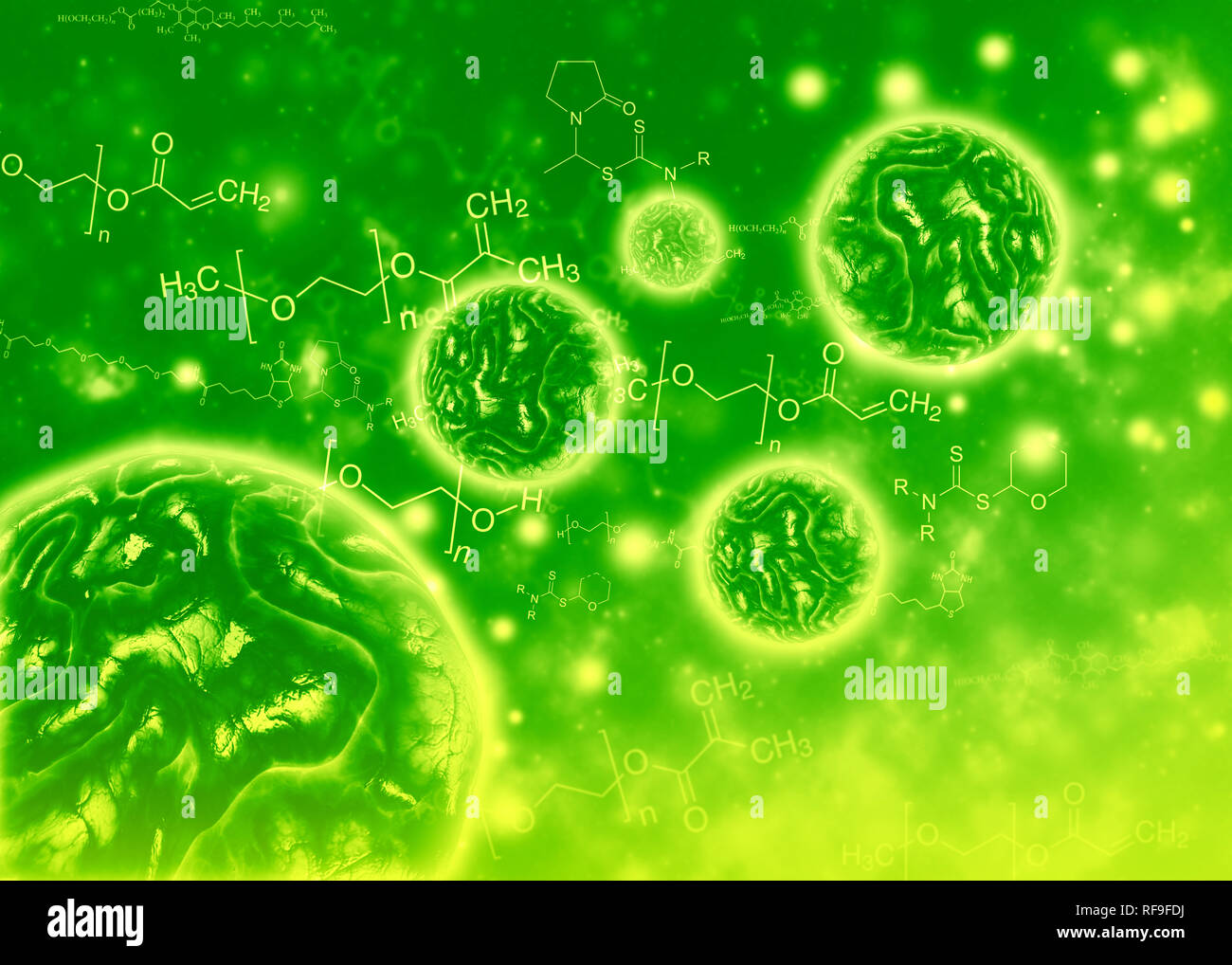 green yellow biochemistry background pegylation Stock Photo - Alamy