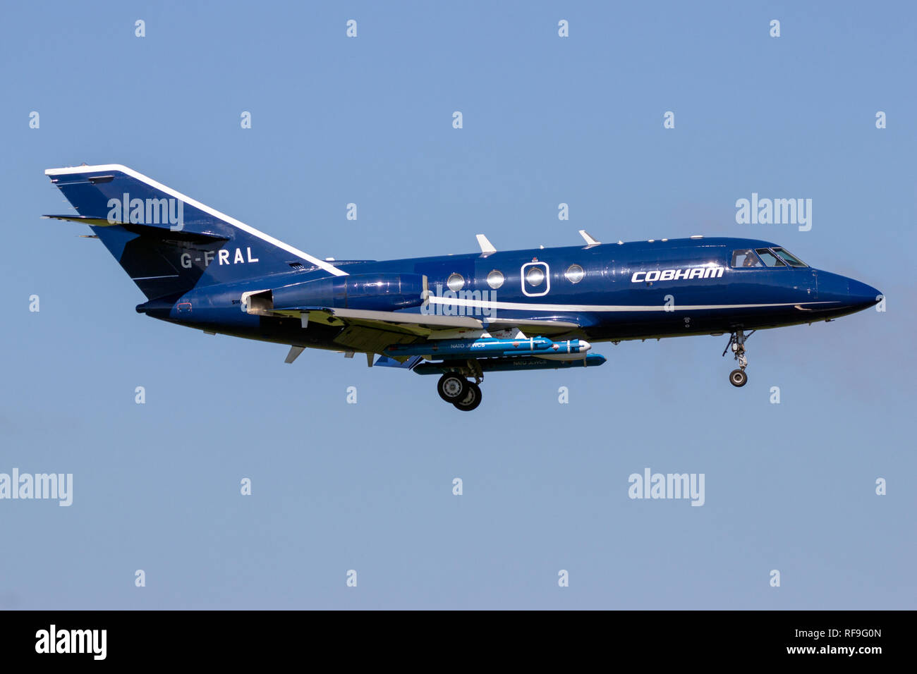 LEEUWARDEN, NETHERLANDS - APRIL 21, 2016: Dassault Falcon 20 target ...