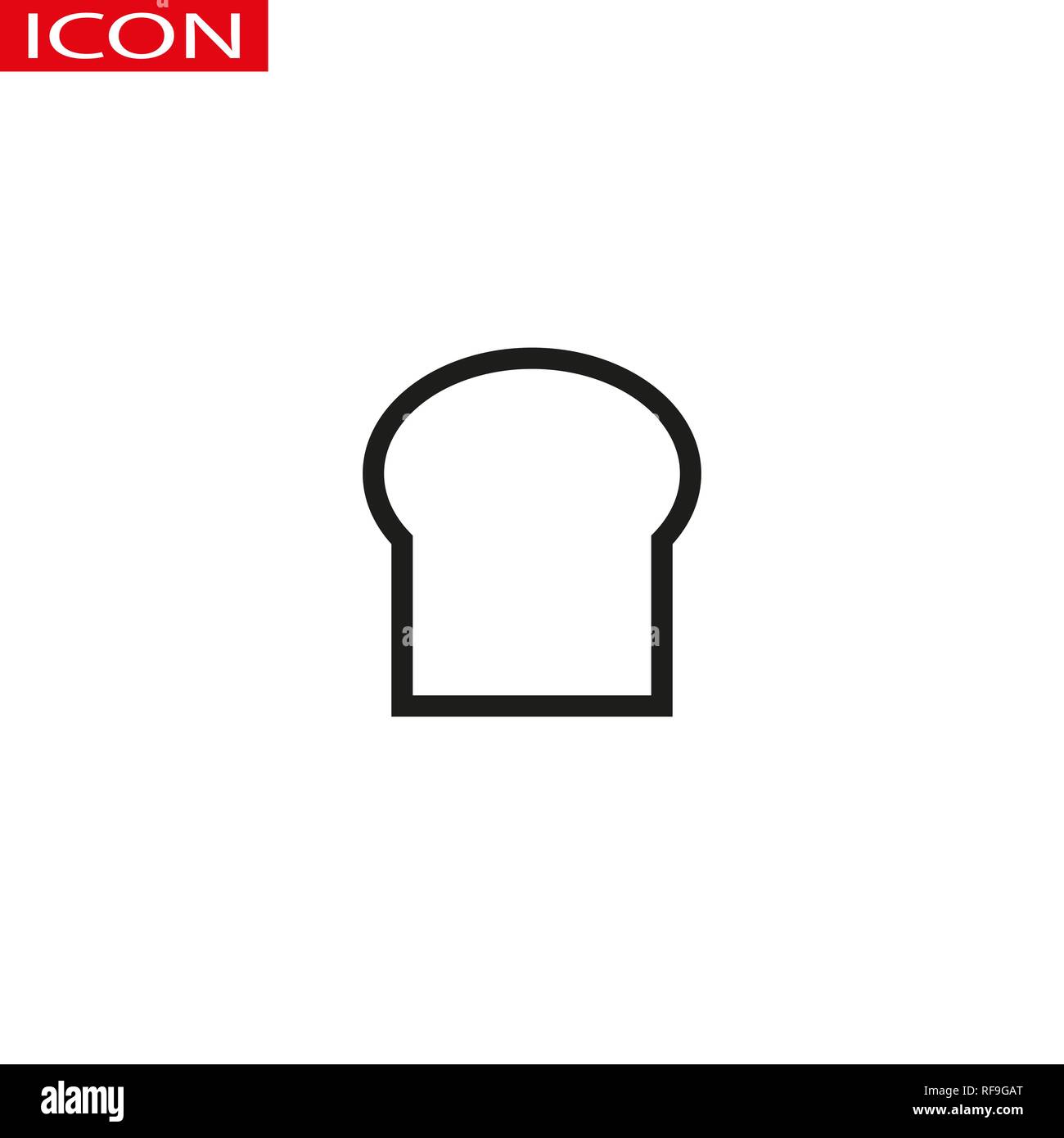 Toast icon. Sliced bread piece sign. Bakery symbol. Linear outline icon ...