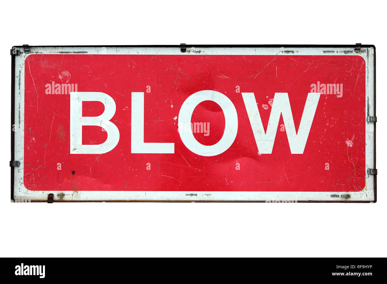 Blow sign isolated on a white background Stock Photo - Alamy