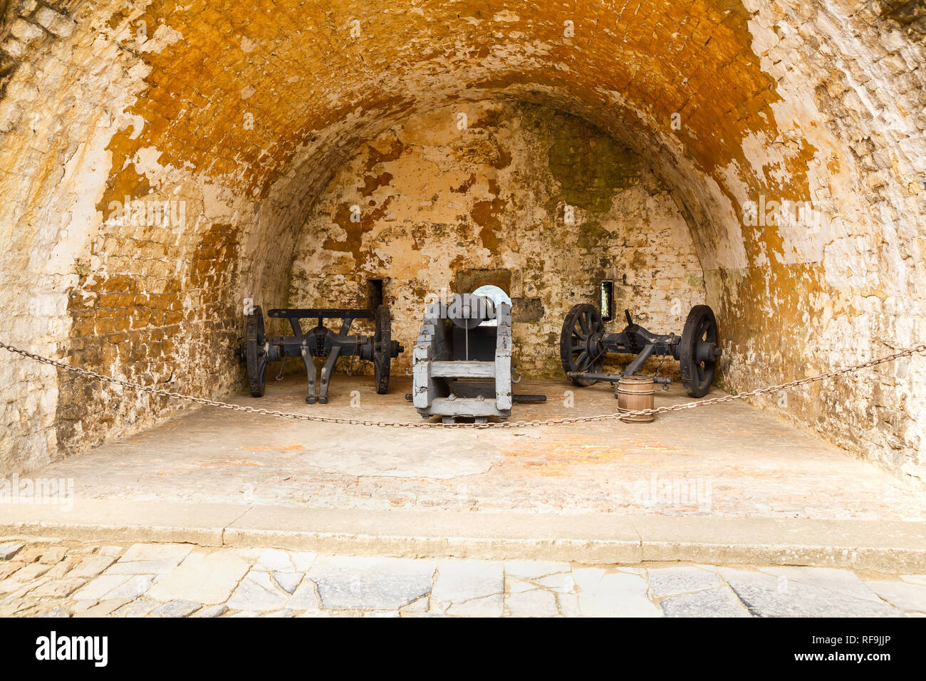 The courtyard of the Citadel with old cannon Stock Photo - Alamy