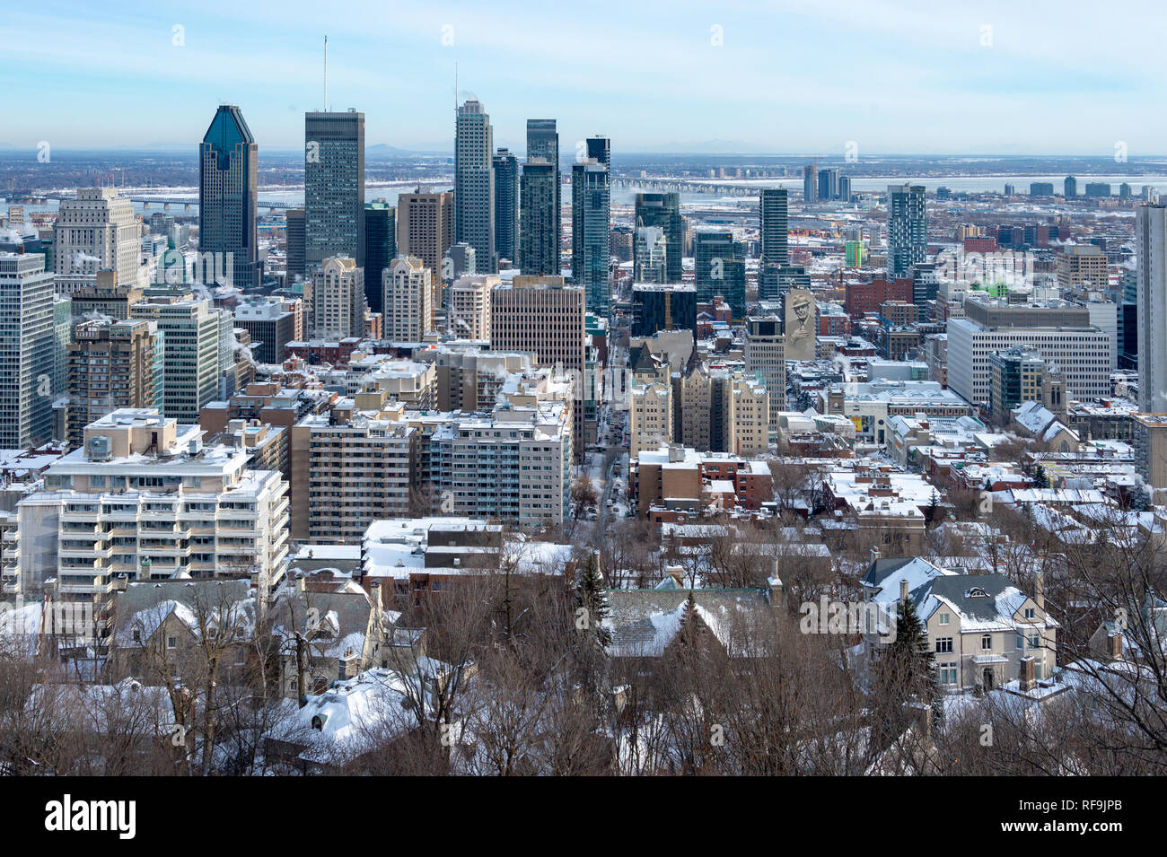 Montreal, Canada - 22 January 2019: Montreal Skyline from Kondiaronk ...