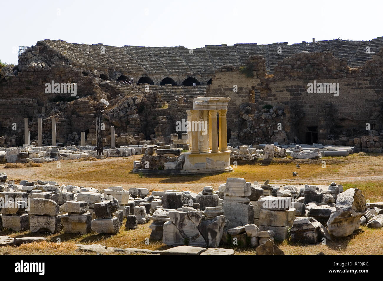 The stone ruins of the ancient city of Side. Turkey Stock Photo - Alamy