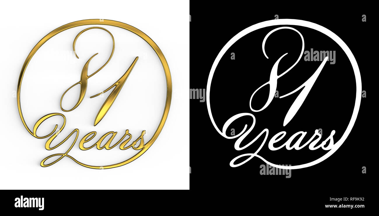 Golden Number Eighty One Years Number 81 Years In A Circle Top View