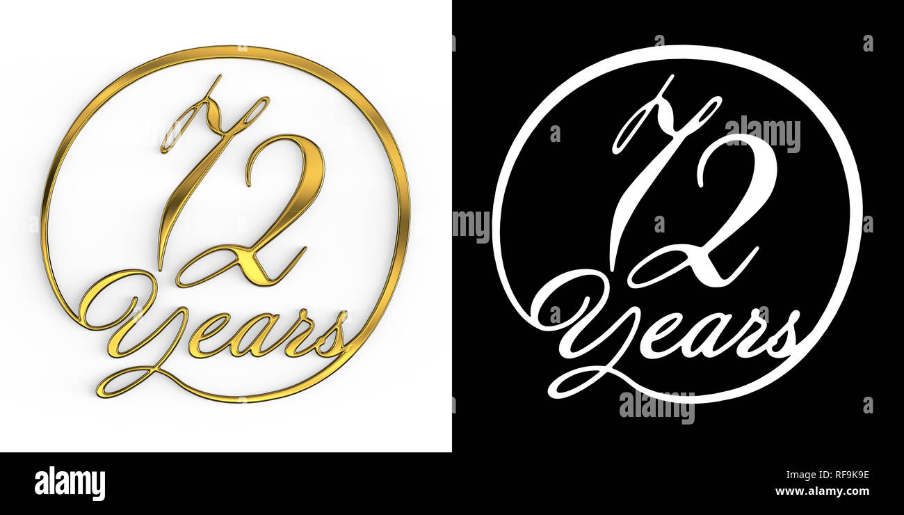 Golden number seventy-two years (number 72 years) in a circle, top view ...