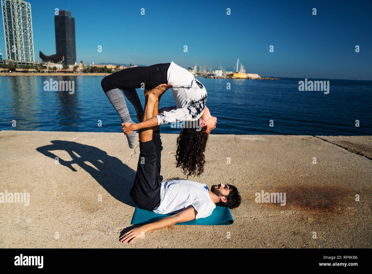Attractive girl practicing yoga hi-res stock photography and images - Alamy