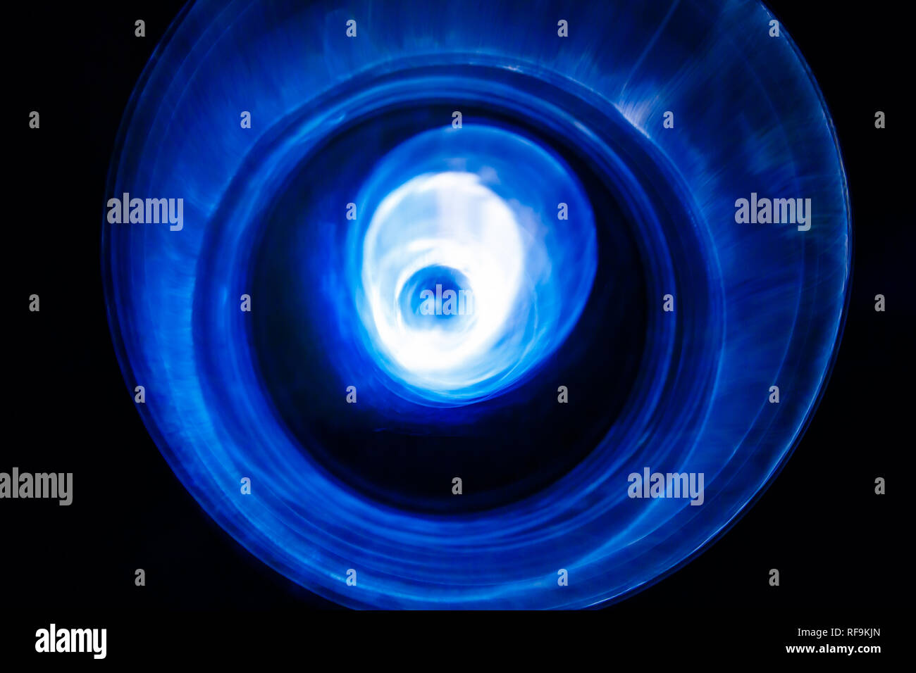 Sound waves in the visible blue color in the dark Stock Photo - Alamy