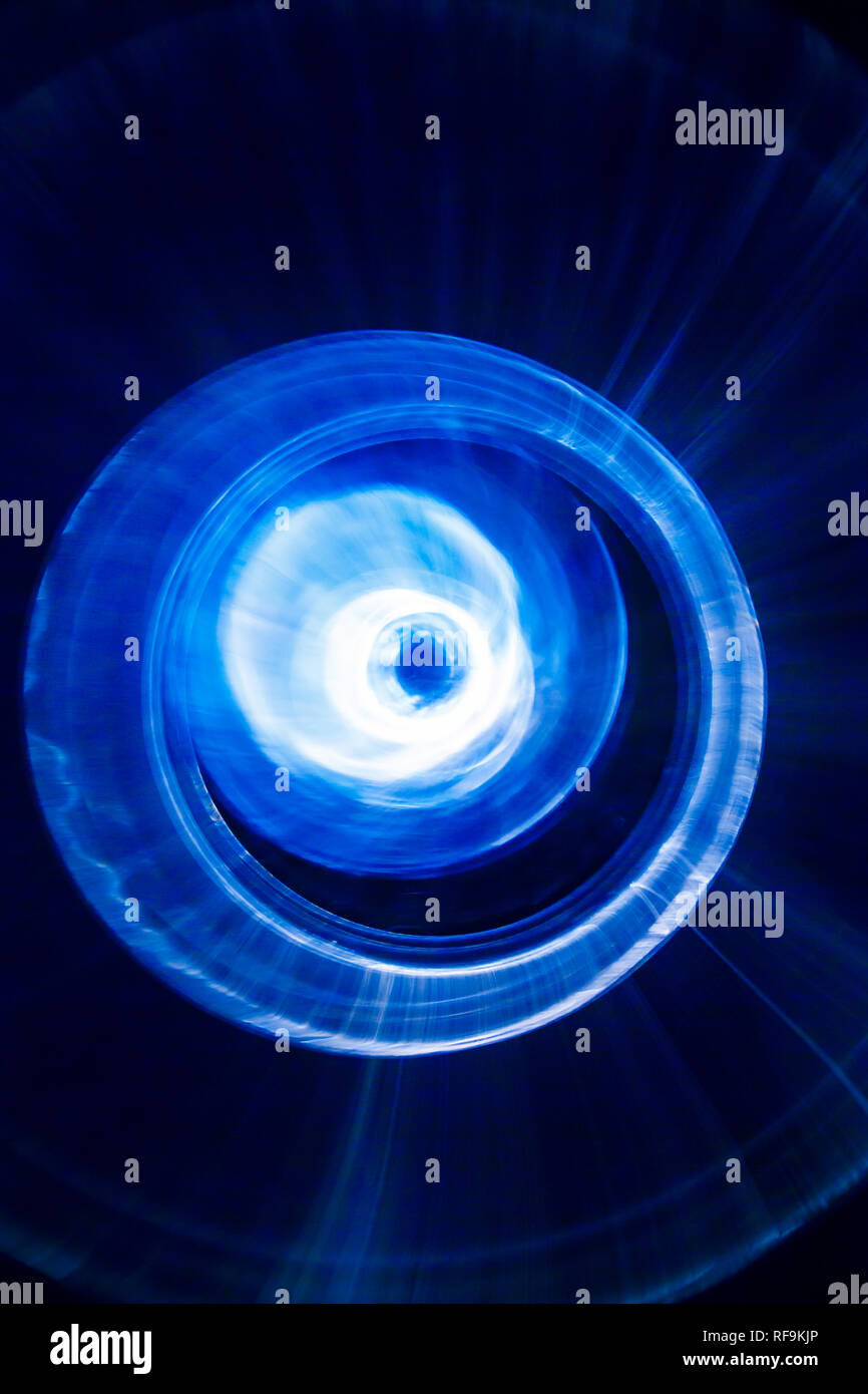 Sound waves in the visible blue color in the dark Stock Photo - Alamy