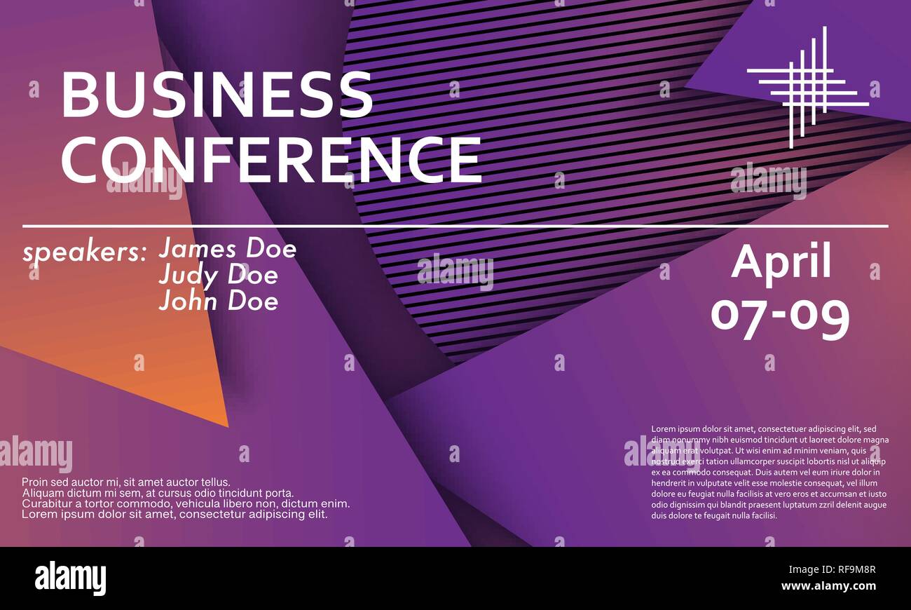 Business conference invitation design template, flyer layout. Geometric ...