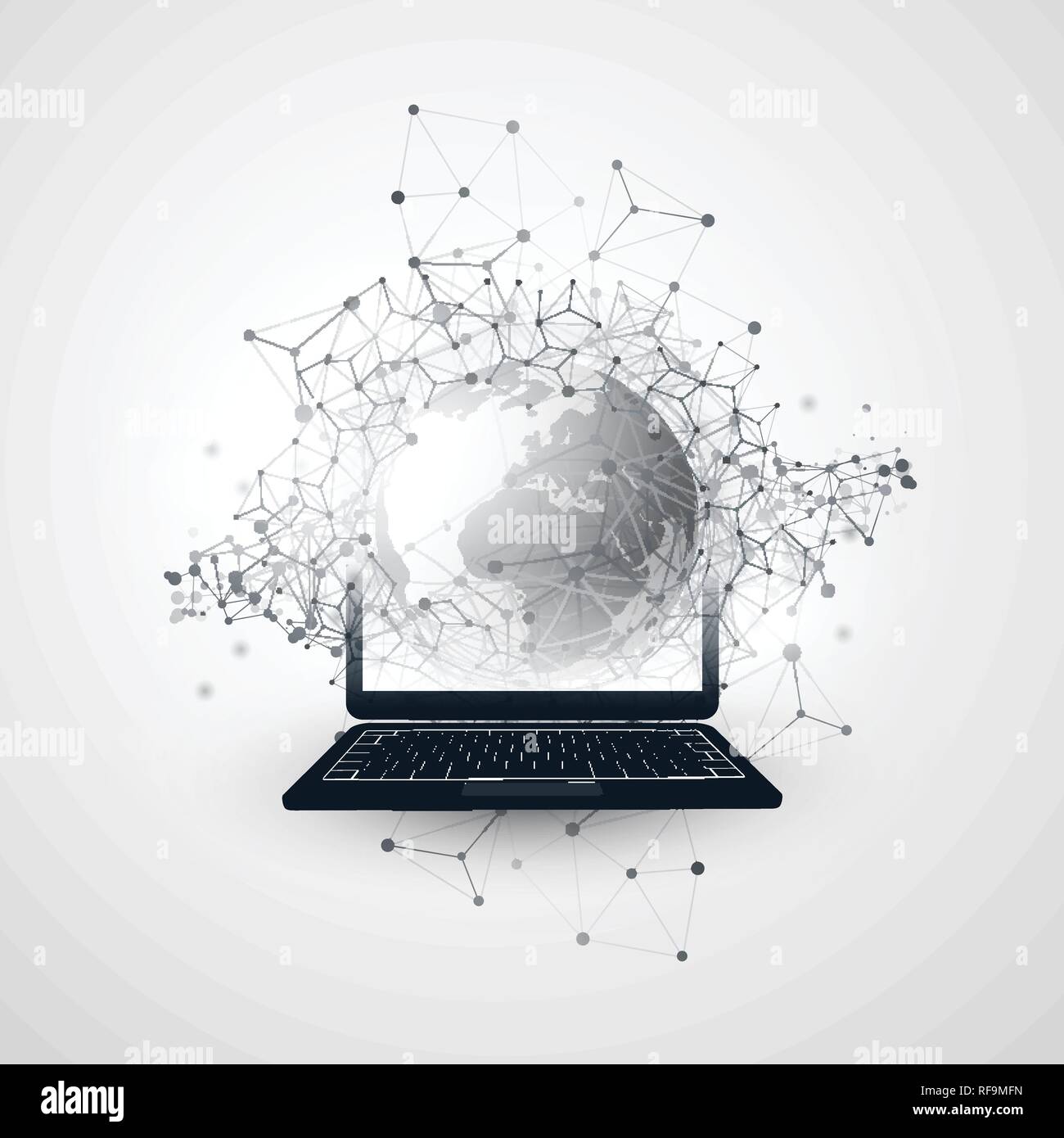 Digital Network Connections, Mobile Technology Background - Cloud ...