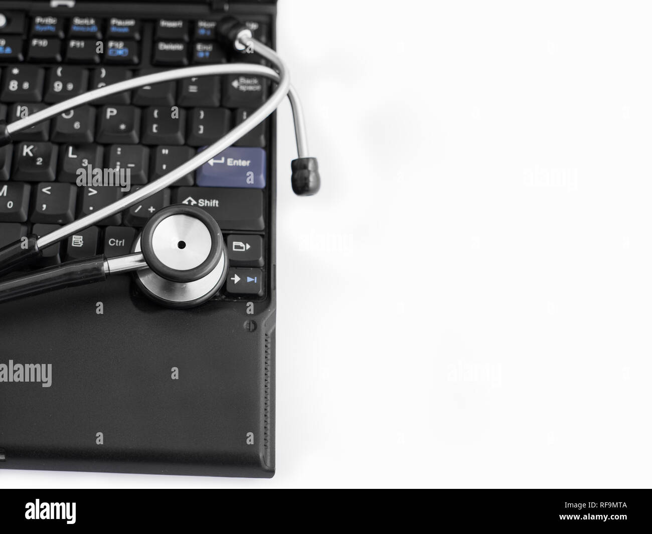 Electronic medical, stethoscope on PC/Laptop/Keyboard Stock Photo - Alamy