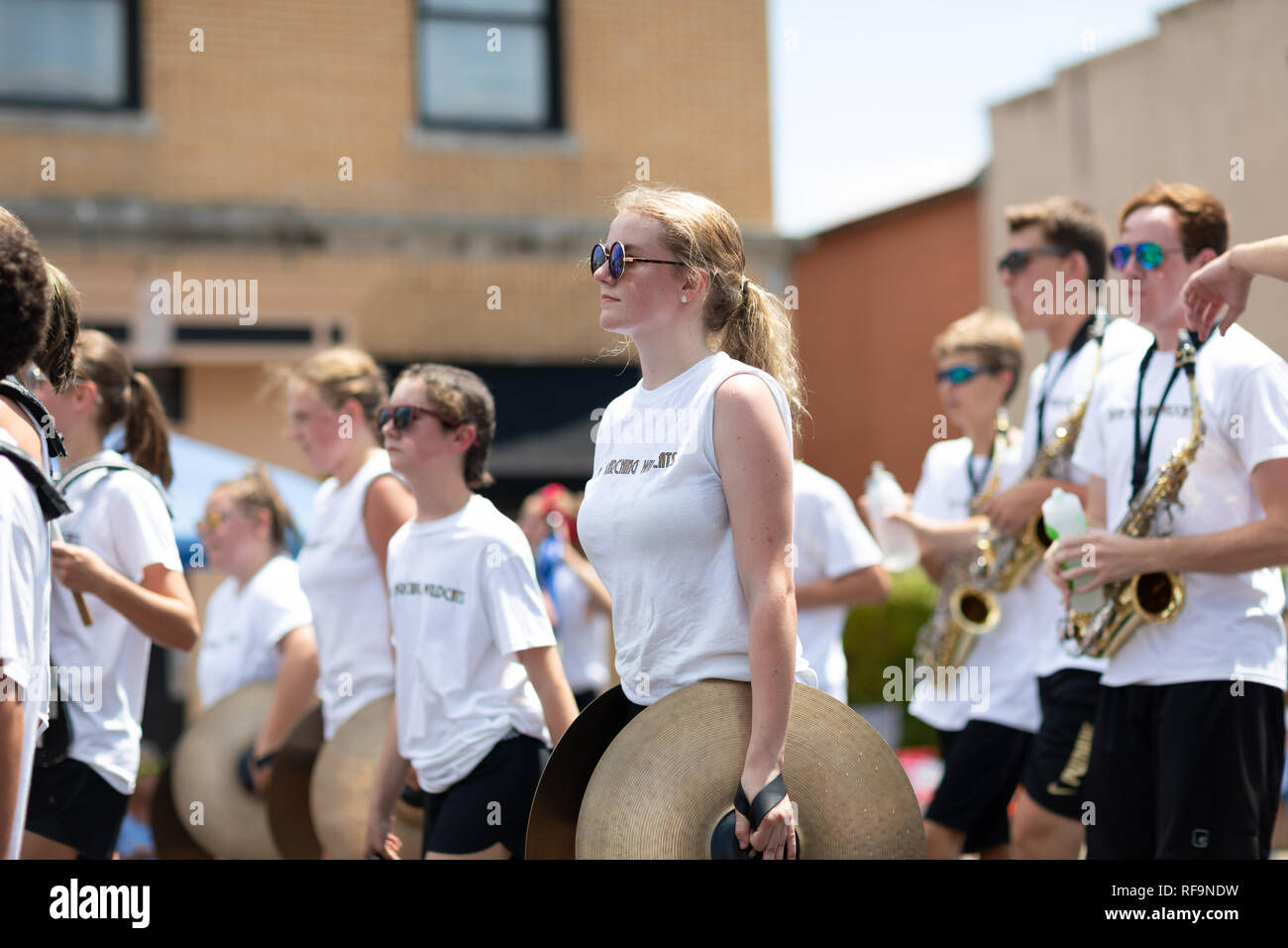 Jasper, Indiana, USA - August 5, 2018: The Strassenfest Parade, Members ...