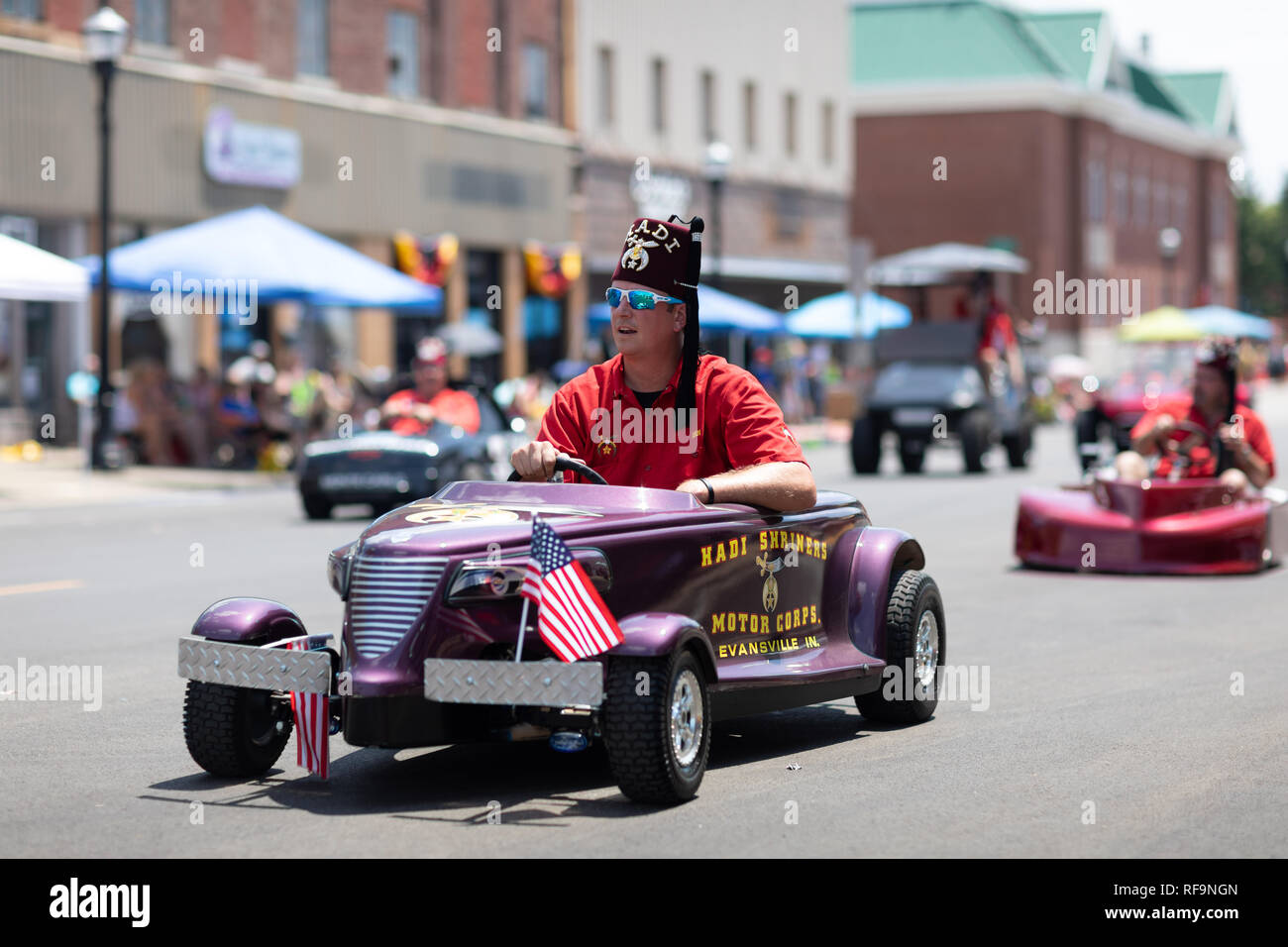 Jasper, Indiana, USA - August 5, 2018: The Strassenfest Parade, Members ...