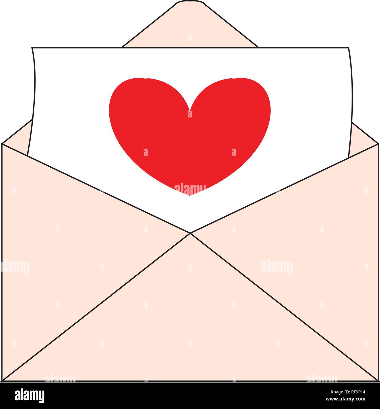Heart letter in a envelope Stock Vector Image & Art - Alamy