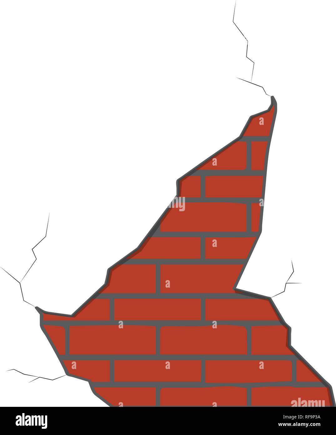 Isolated brick wall crack Stock Vector Image & Art - Alamy
