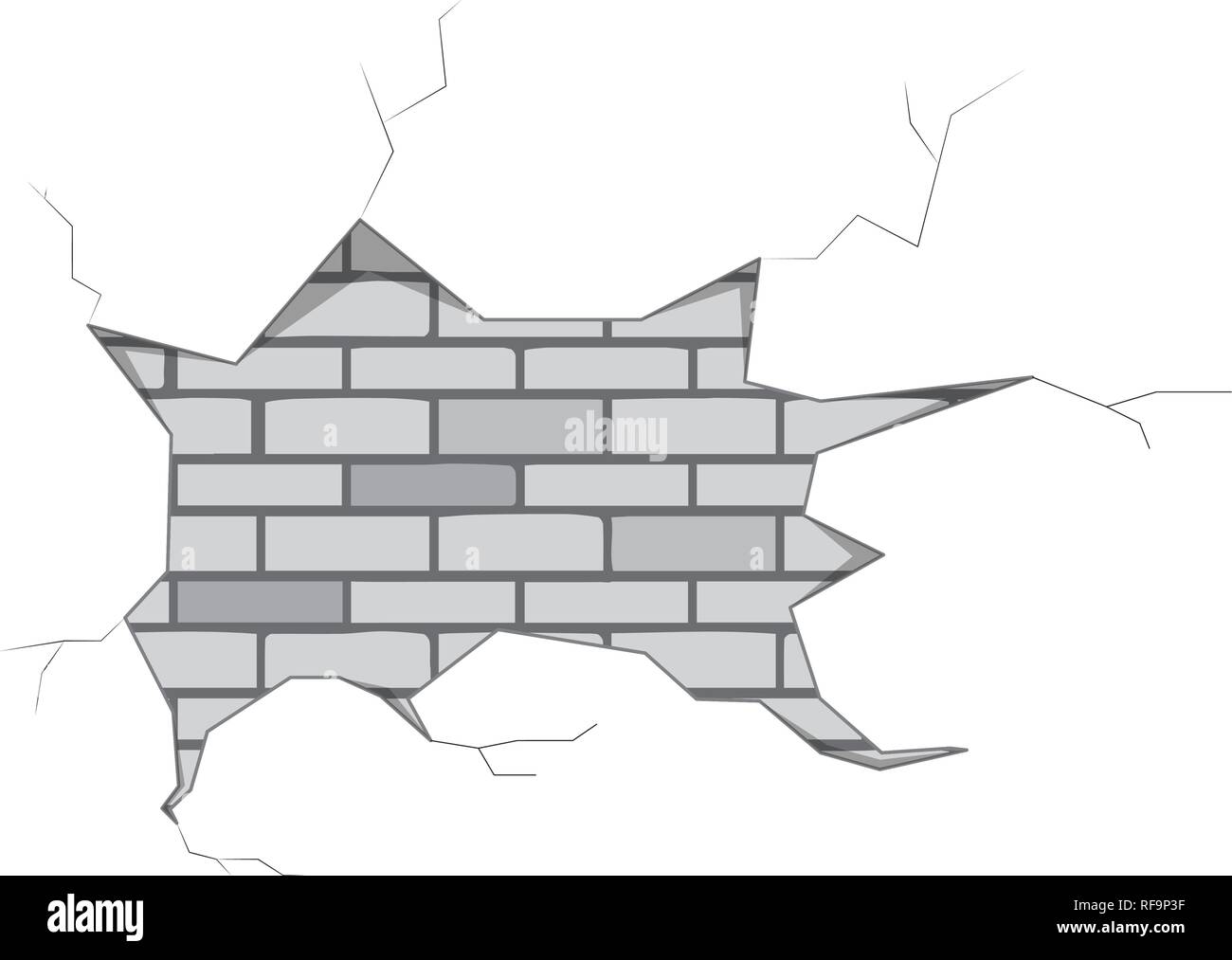 Isolated brick wall crack Stock Vector Image & Art - Alamy
