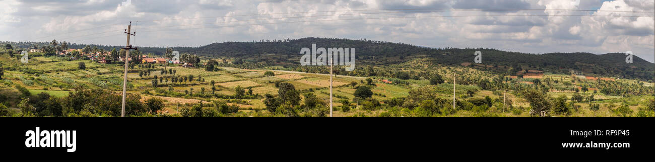 Kallahalli Kaval, Karnataka, India - November 2, 2013: Panorama shot of ...