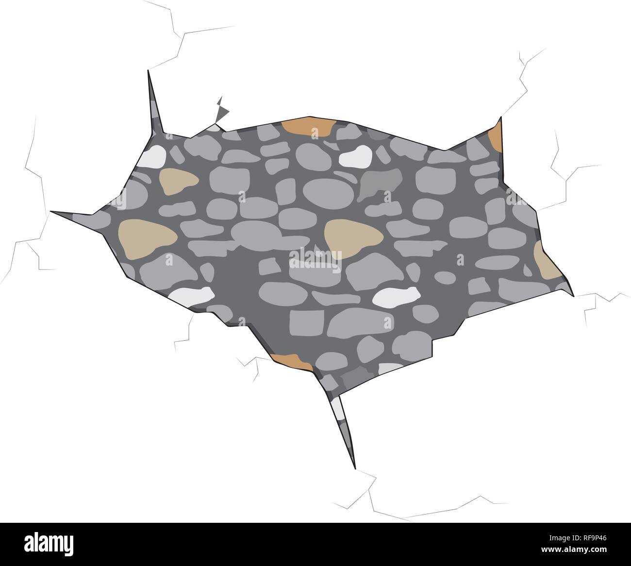 Isolated stone wall crack Stock Vector Image & Art - Alamy