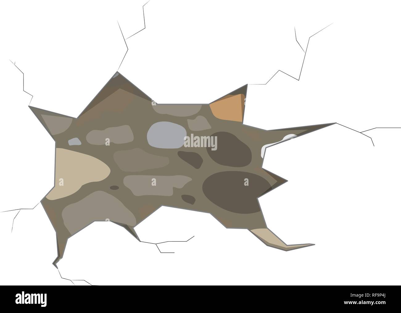 Isolated stone wall crack Stock Vector Image & Art - Alamy