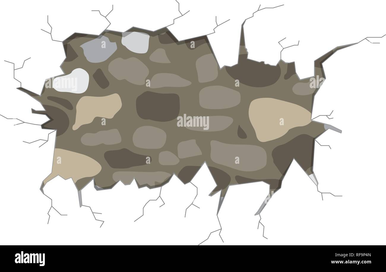 Isolated stone wall crack Stock Vector Image & Art - Alamy
