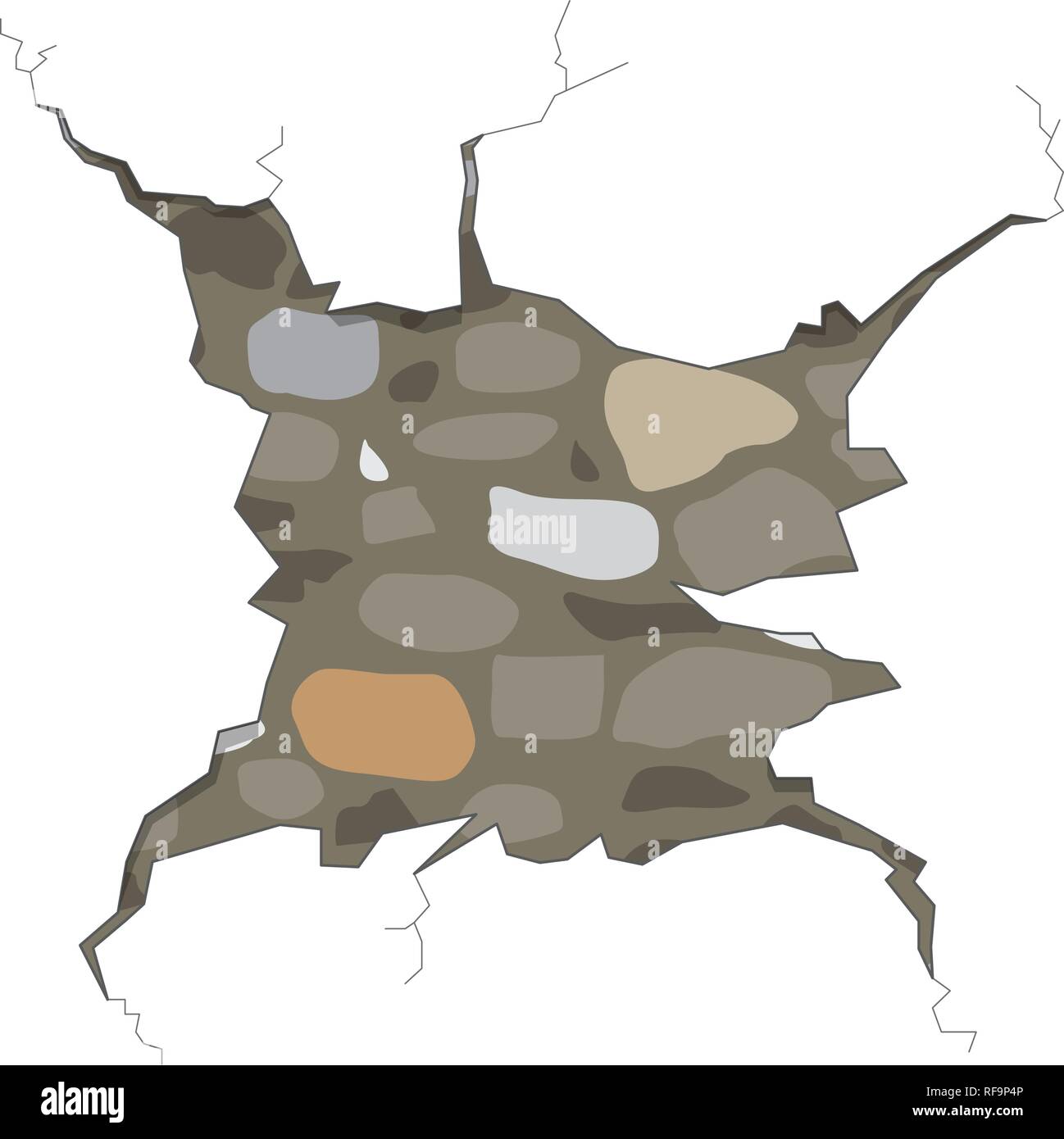 Isolated stone wall crack Stock Vector Image & Art - Alamy