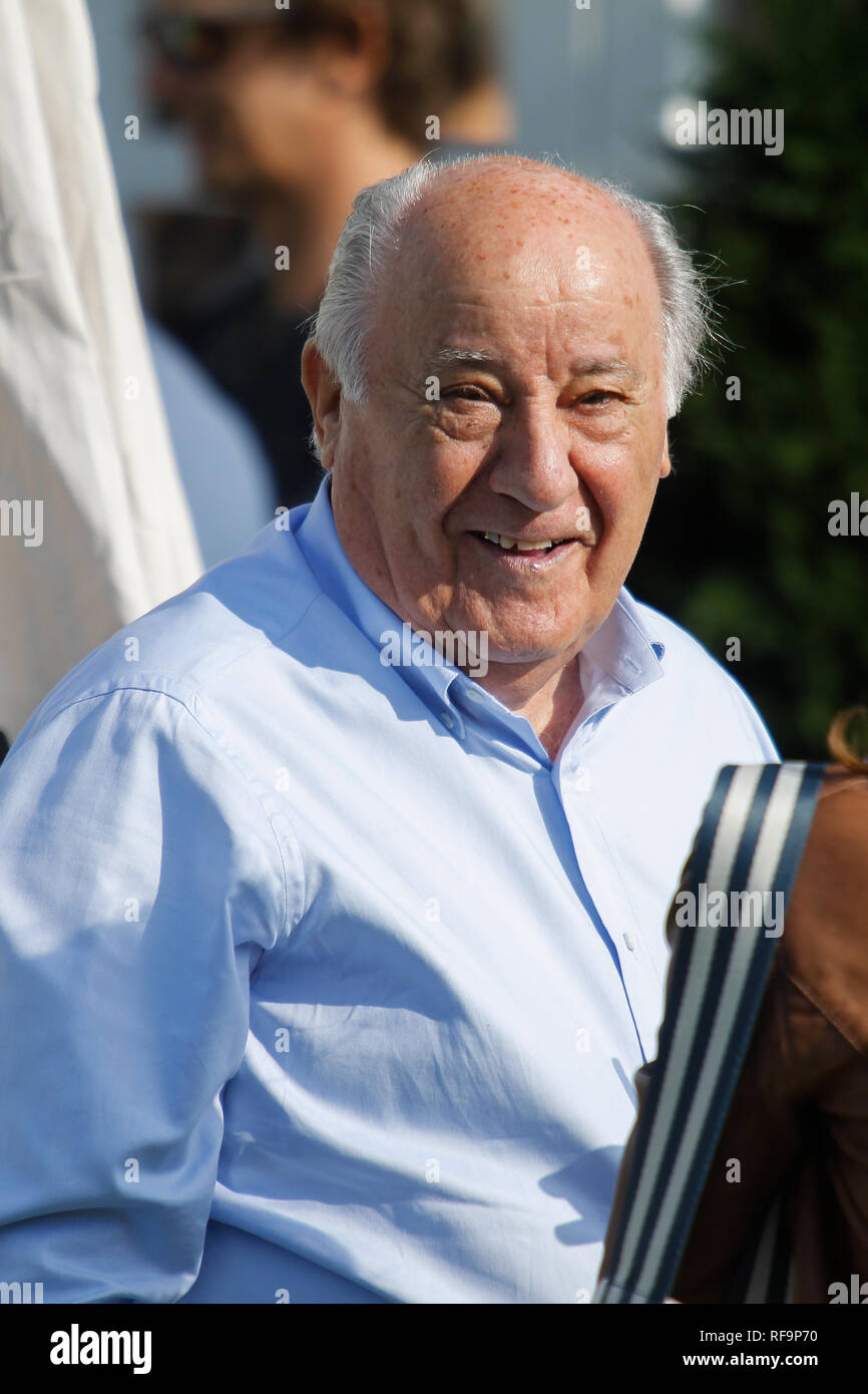 A CORUNA, SPAIN - JULY 20. Portrait of Amancio Ortega Gaona ,founder of ...