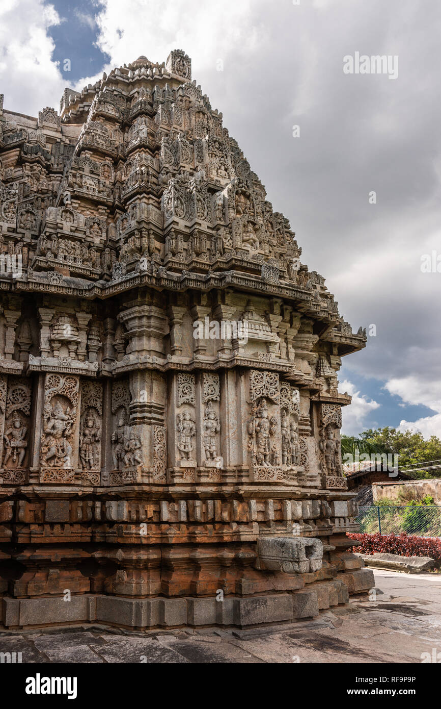Belavadi, Karnataka, India - November 2, 2013: Veera Narayana Temple ...