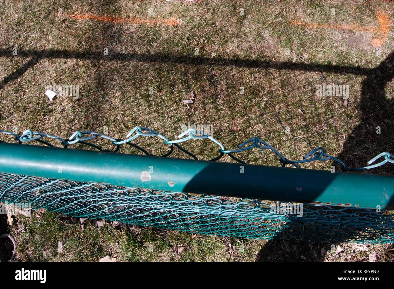 Chain Link Fence and Pre Construction Markings Stock Photo - Alamy