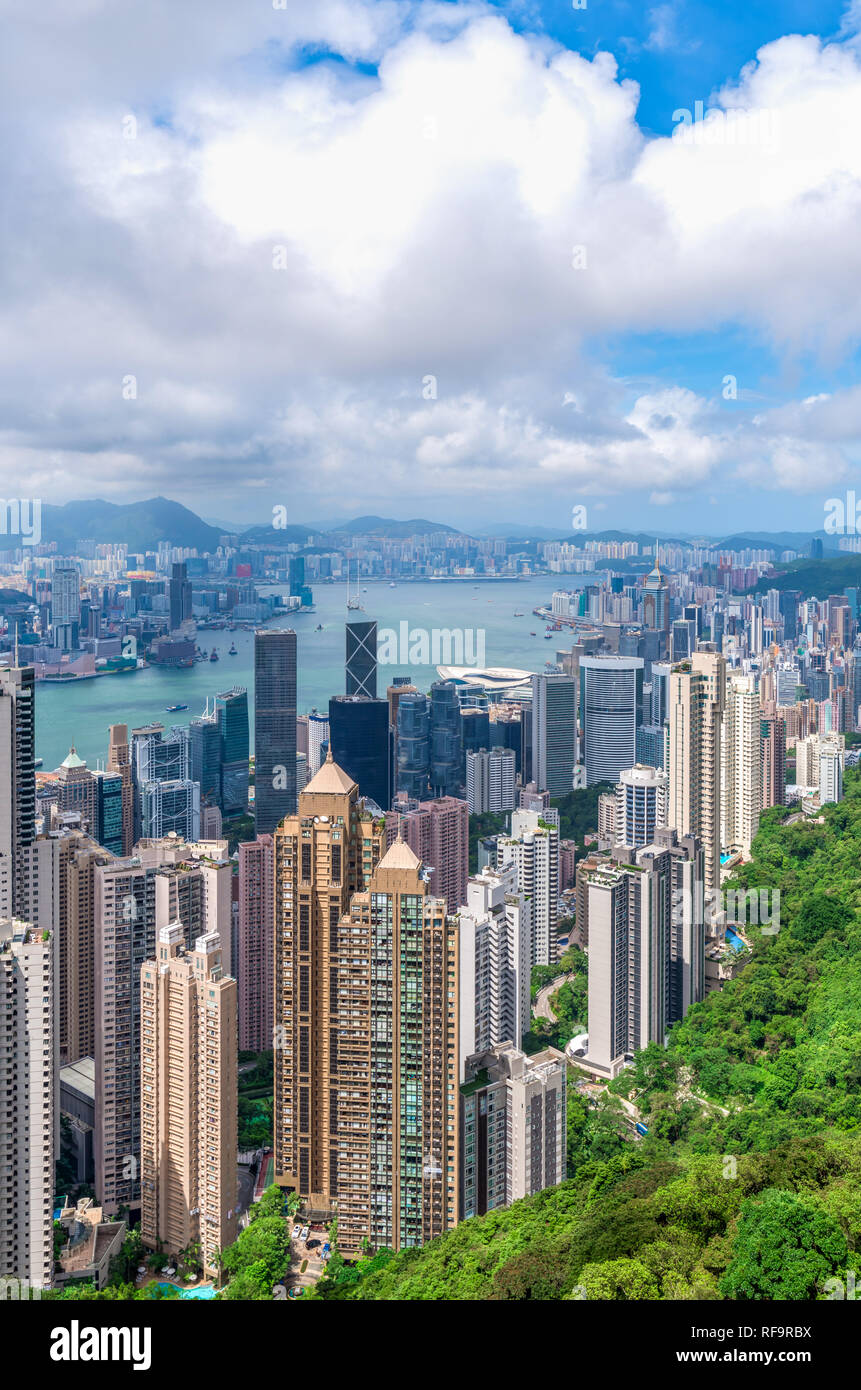 Hong Kong view from the top of Victoria Peak Stock Photo - Alamy