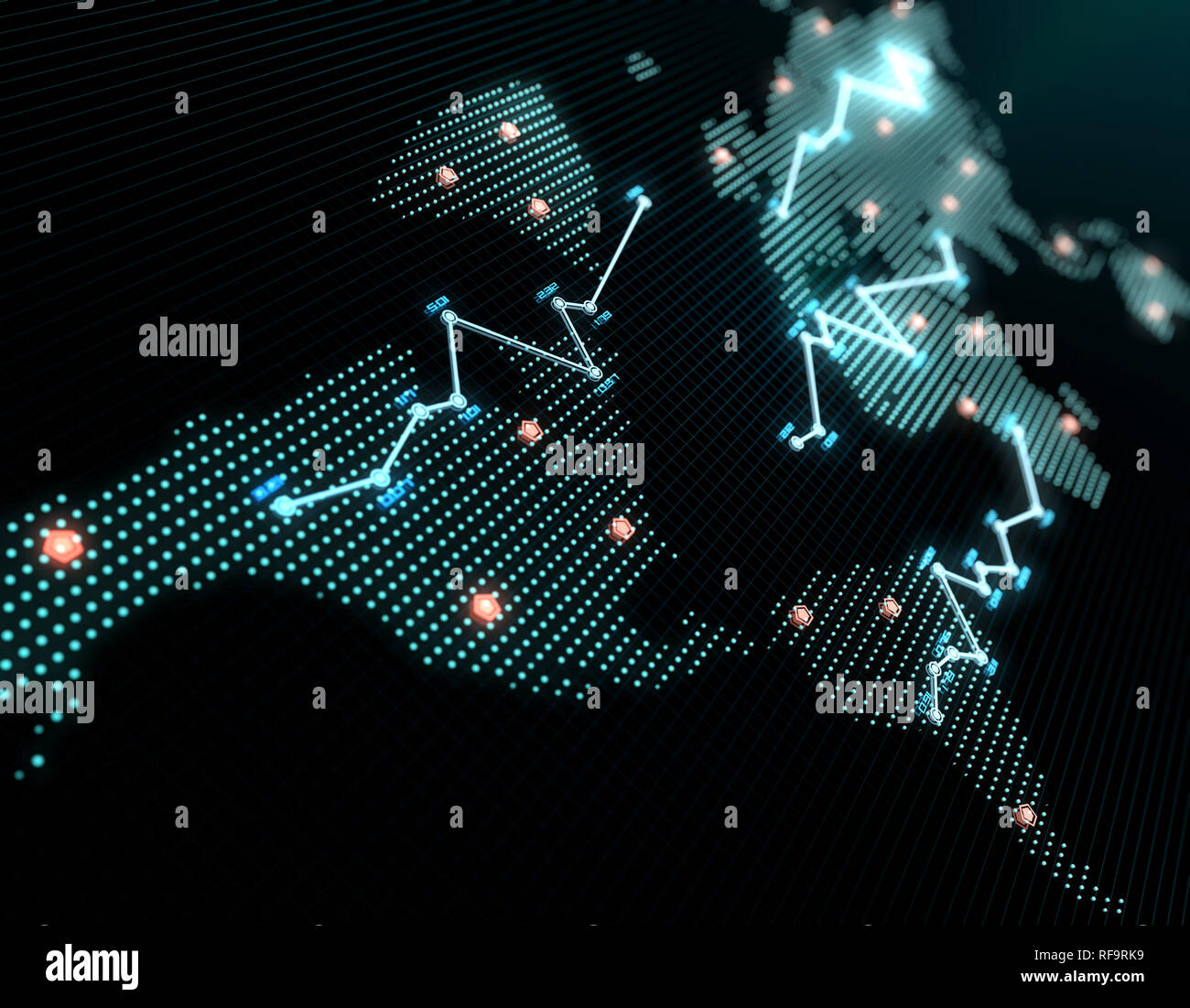 Financial stock market economic chart, map and economic index,world map ...